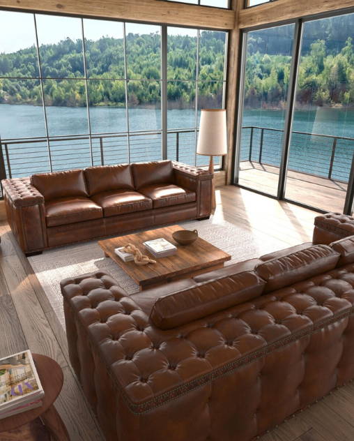Custom leather sofa store